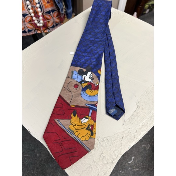 Disney | Accessories | Disney Mickey And Goofy Mens Necktie Blue | Poshmark